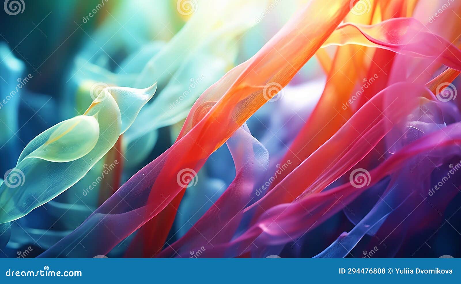 Abstract Biology. Microscopy of Colorful Organic Structures ...