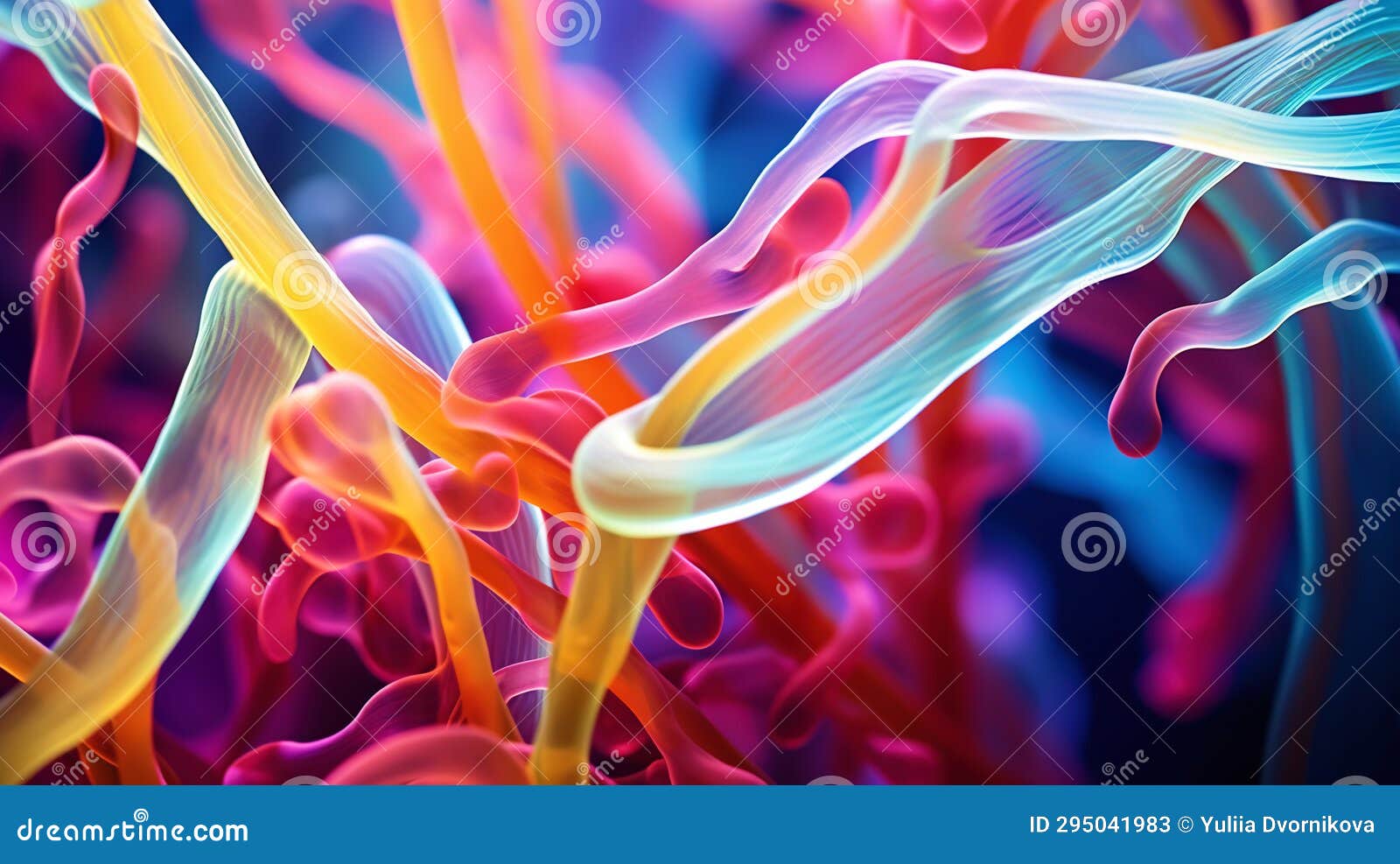 Abstract Biology. Microscopy of Colorful Organic Structures ...