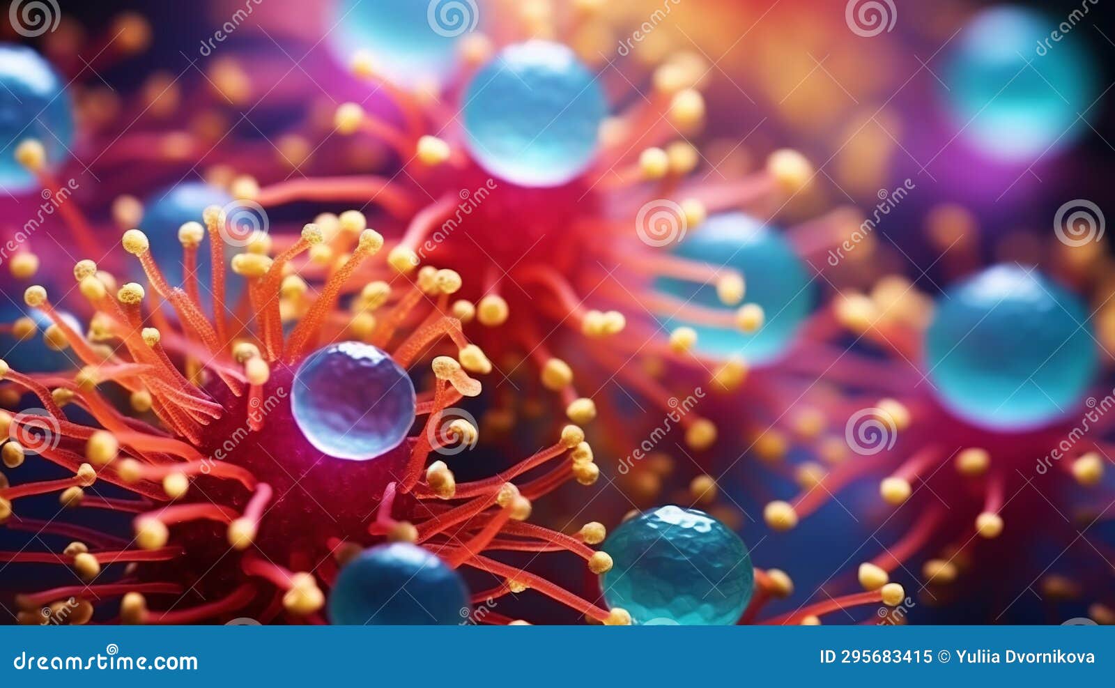 Abstract Biology. Microscopy of Colorful Organic Structures ...