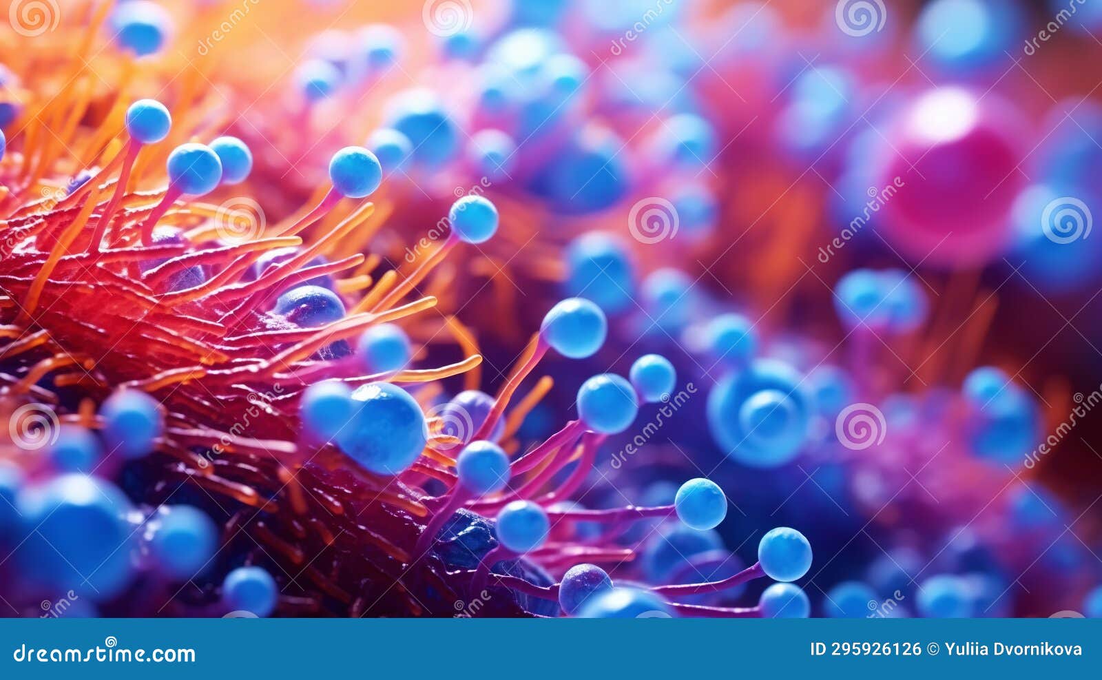 Abstract Biology. Microscopy of Colorful Organic Structures ...