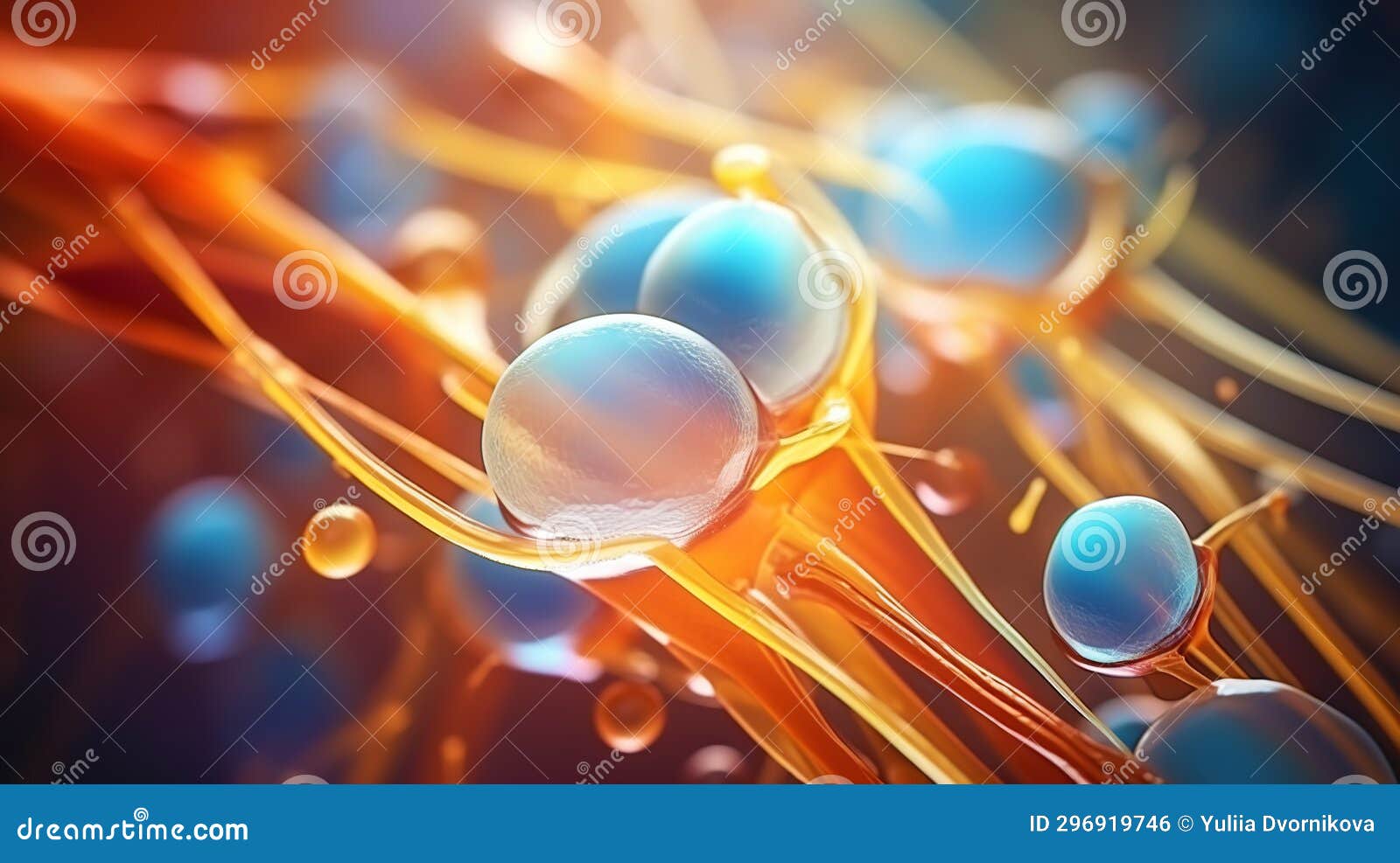 Abstract Biology. Microscopy of Colorful Organic Structures ...