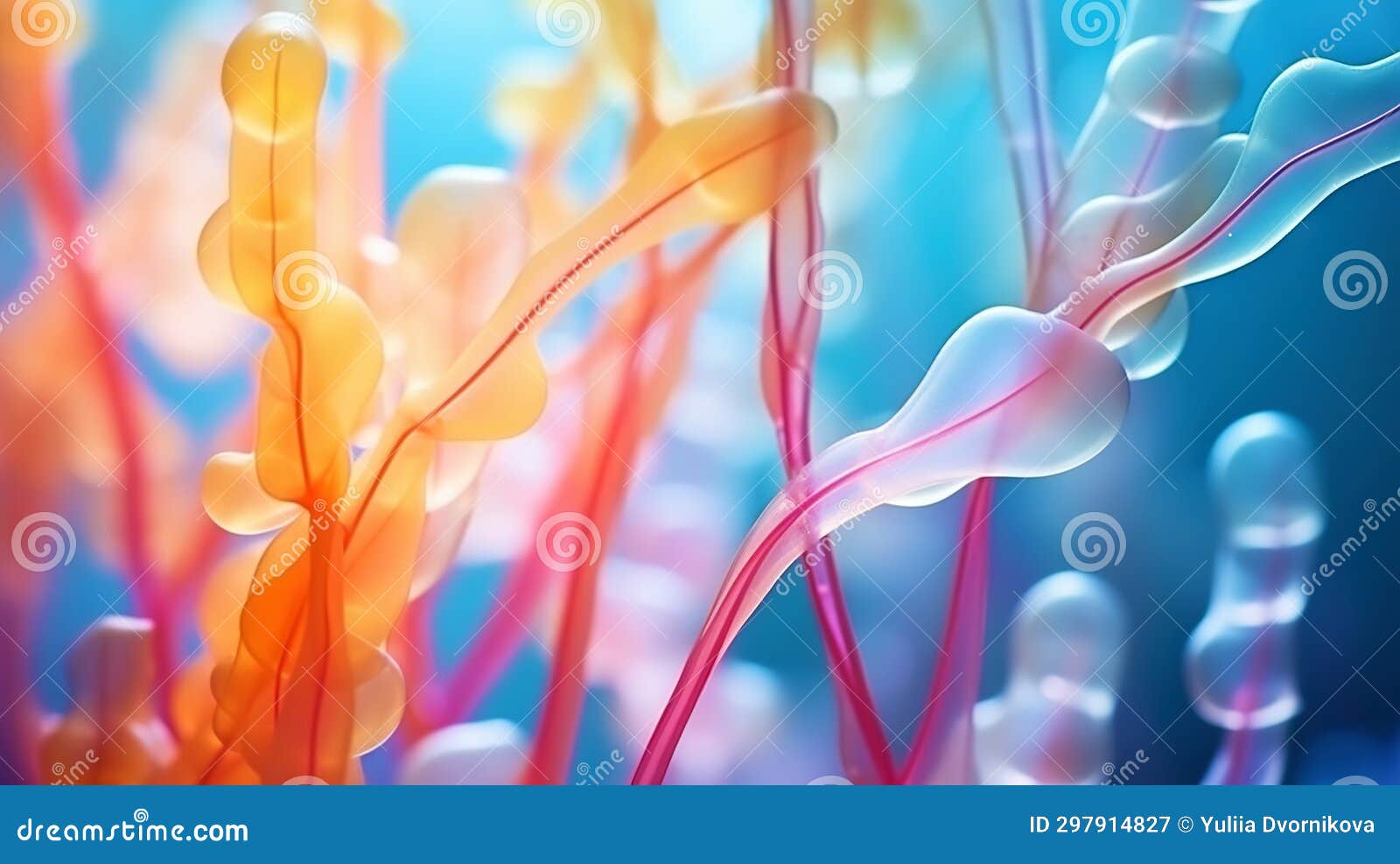 Abstract Biology. Microscopy of Colorful Organic Structures ...