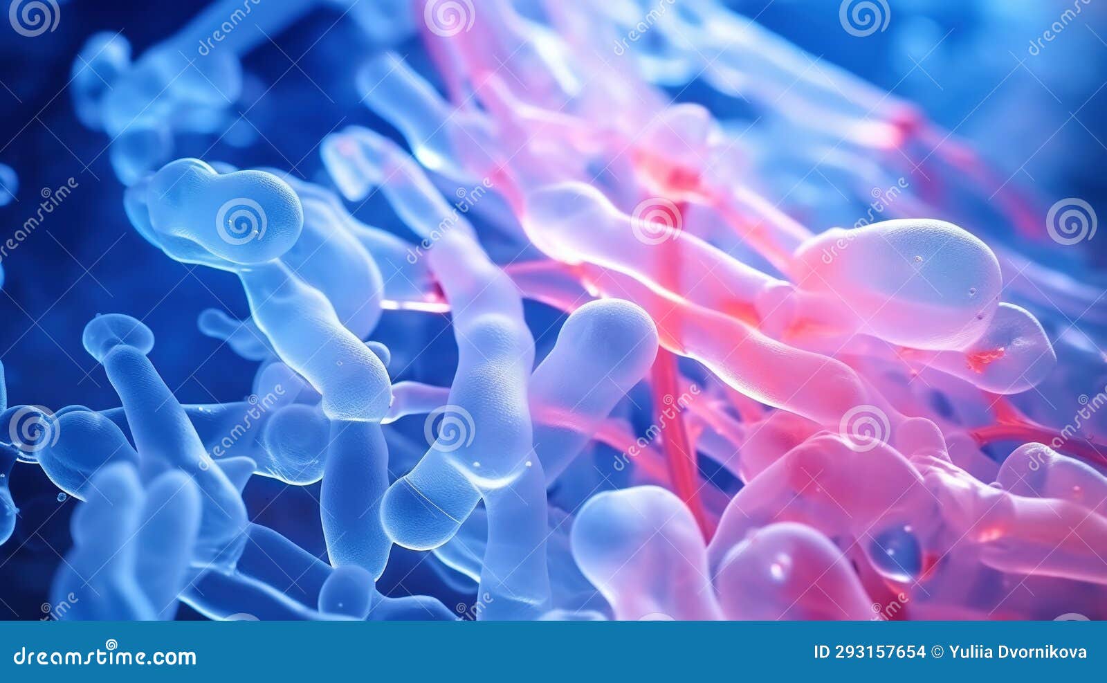 Abstract Biology. Microscopy of Colorful Organic Structures ...