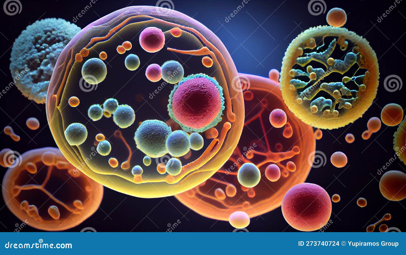 Abstract Biology Small Cell Multiplying in High Scale Magnification ...