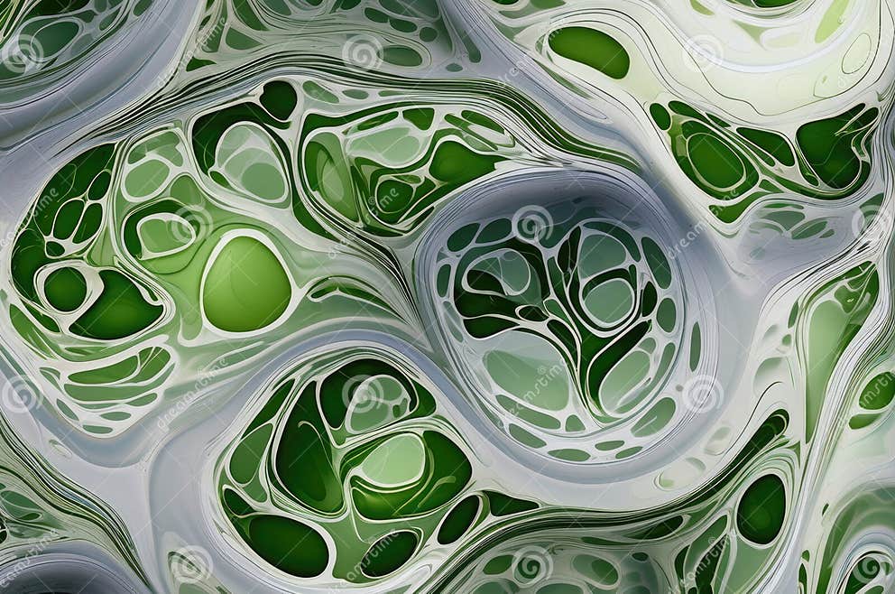 Abstract Biomimetic Pattern with Green Spherical Structures Stock Photo ...