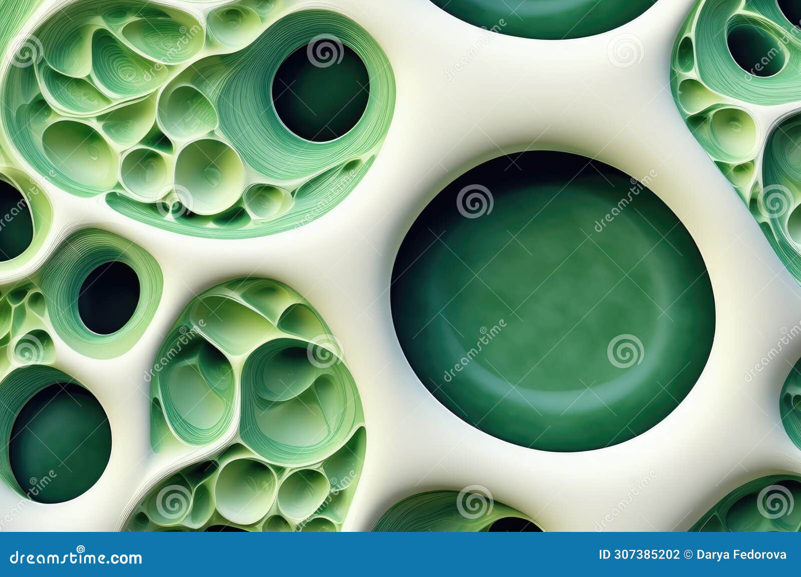 Abstract Biomimetic Pattern with Green Spherical Structures Stock ...