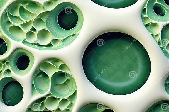 Abstract Biomimetic Pattern with Green Spherical Structures Stock ...