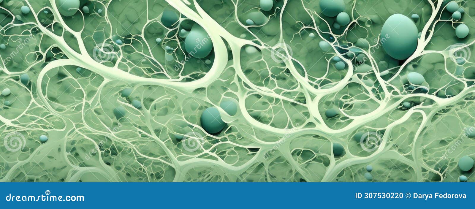 Abstract Biomimetic Pattern with Green Spherical Structures Stock ...