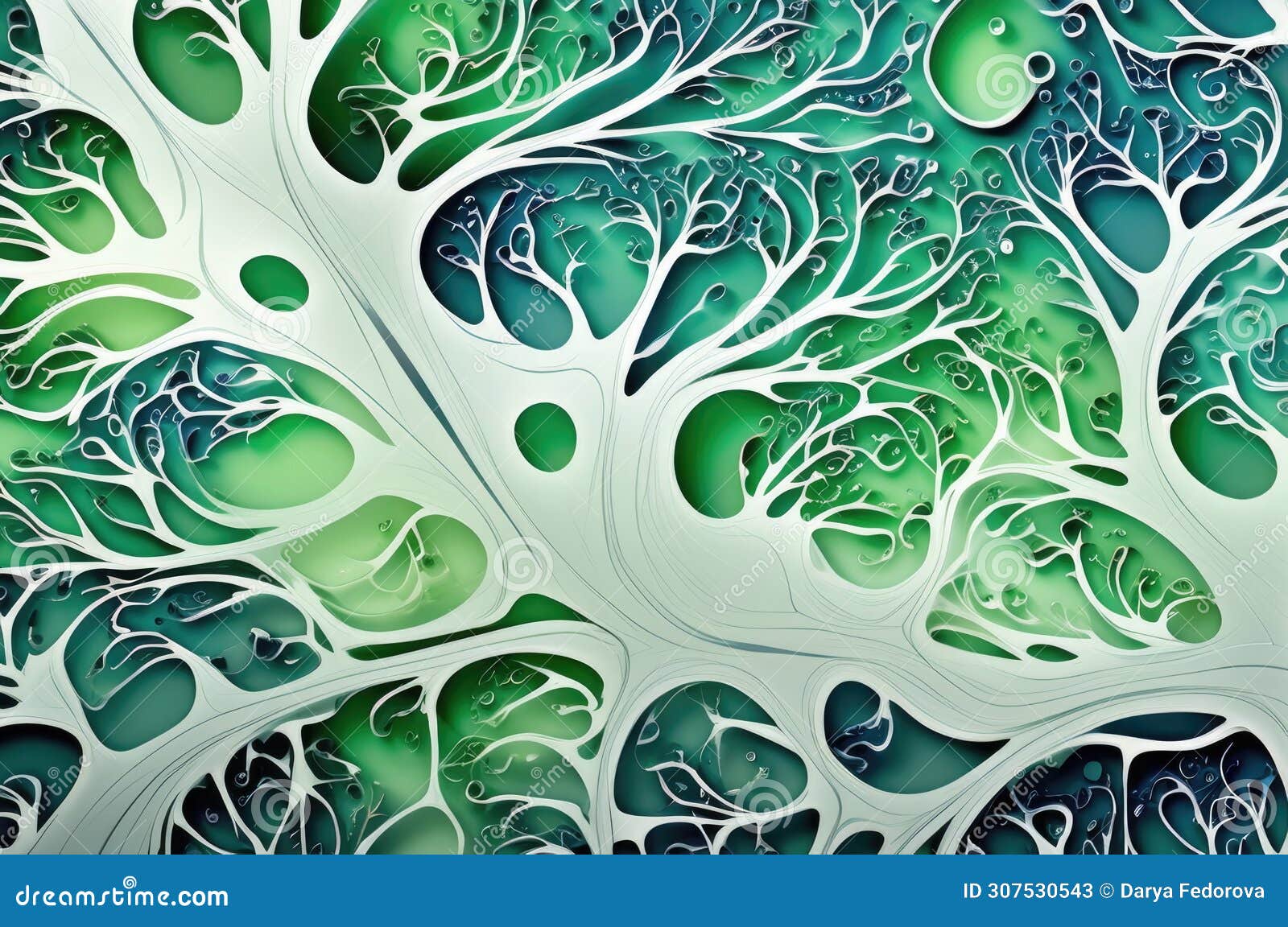 Abstract Biomimetic Pattern With Green Spherical Structures Royalty ...