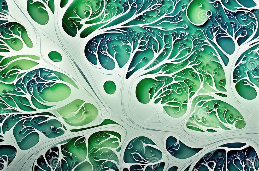 Abstract Biomimetic Pattern with Green Spherical Structures Stock ...