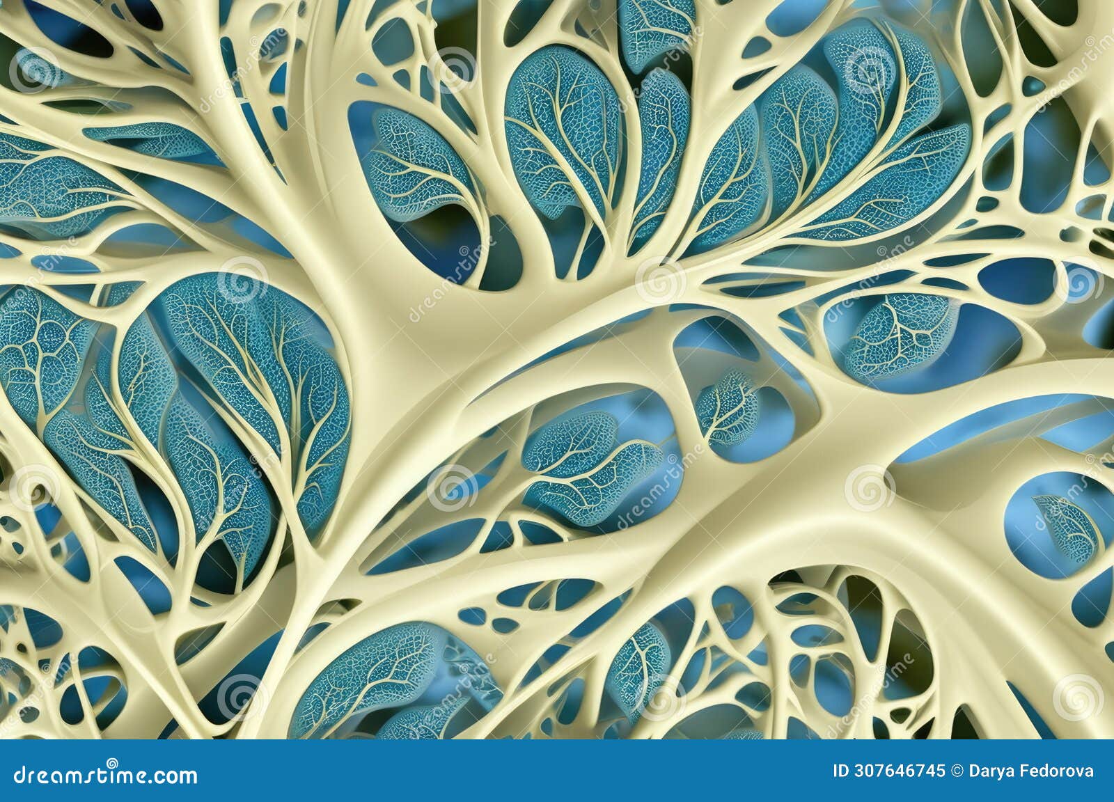 Abstract Biomimetic Pattern with Green Spherical Structures Stock Image ...