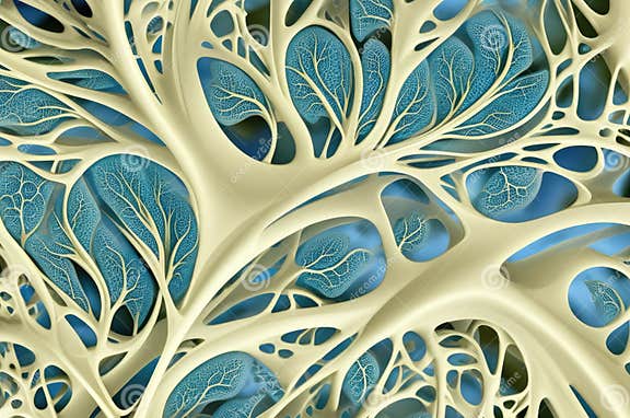 Abstract Biomimetic Pattern with Green Spherical Structures Stock Image ...