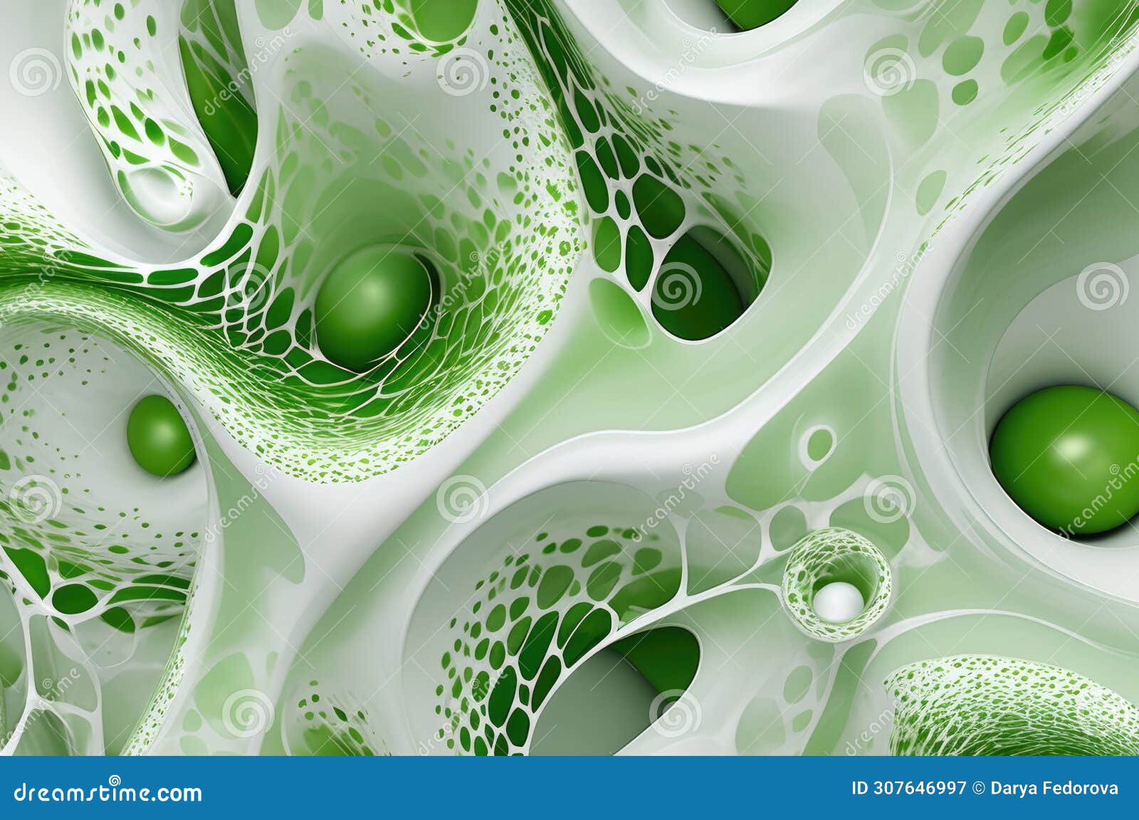 Abstract Biomimetic Pattern with Green Spherical Structures Stock ...