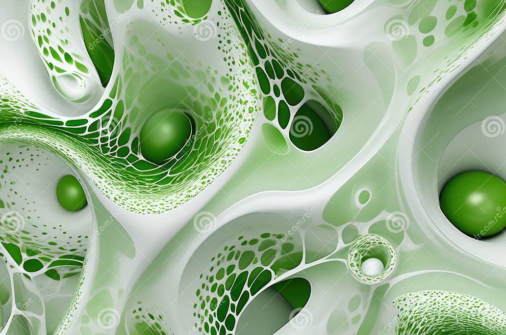 Abstract Biomimetic Pattern with Green Spherical Structures Stock ...