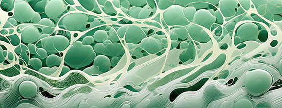 Abstract Biomimetic Pattern with Green Spherical Structures Stock Image ...