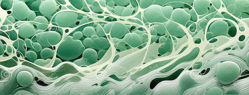 Abstract Biomimetic Pattern with Green Spherical Structures Stock Image ...