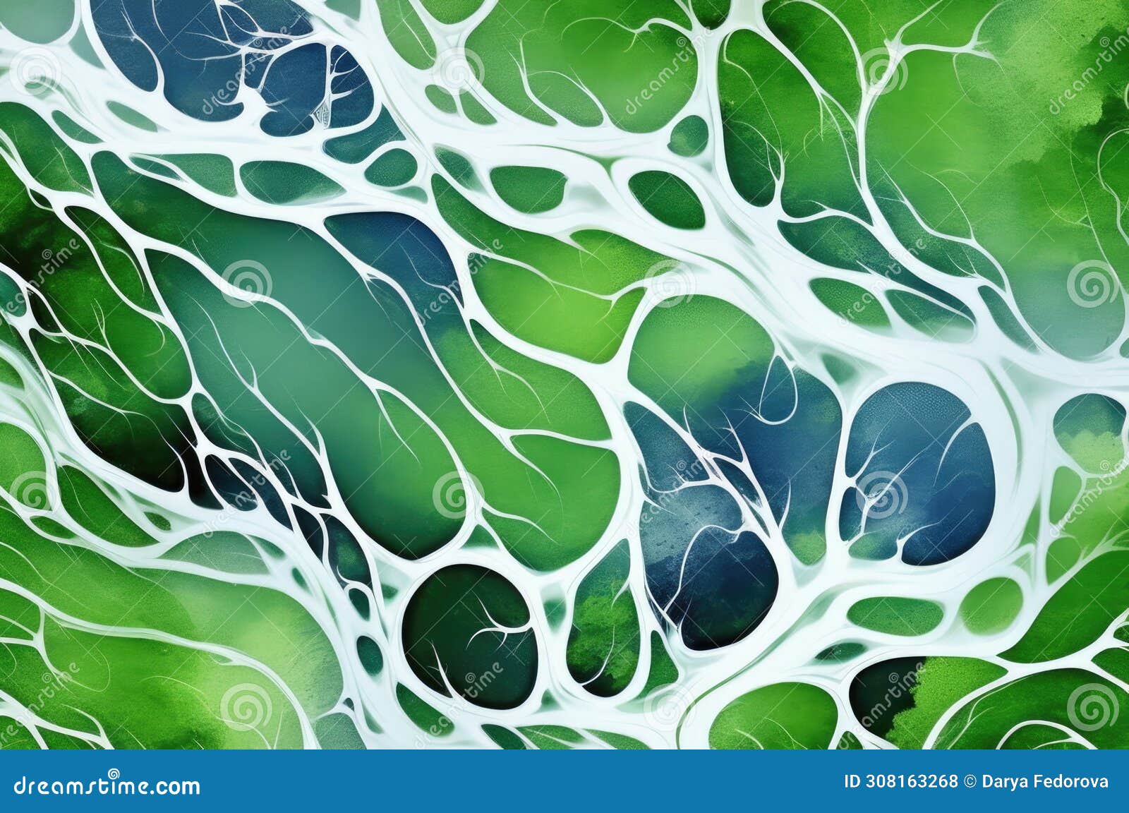 Abstract Biomimetic Pattern with Green Spherical Structures Stock Photo ...