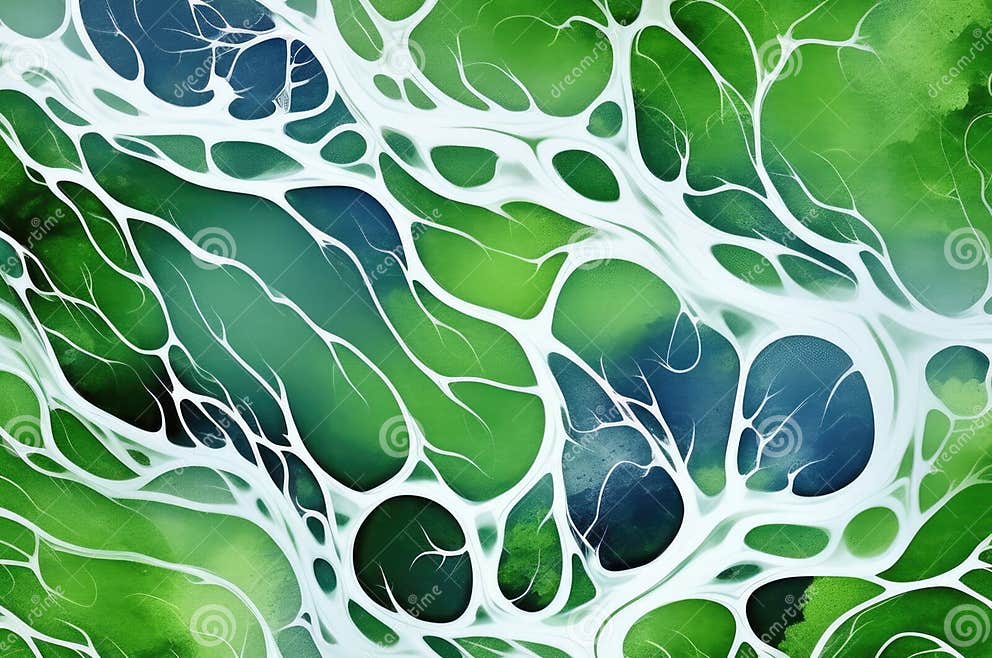 Abstract Biomimetic Pattern with Green Spherical Structures Stock Photo ...