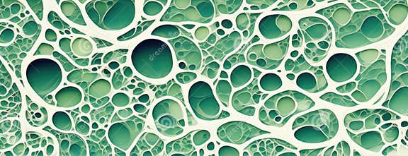 Abstract Biomimetic Pattern with Green Spherical Structures Stock Photo ...