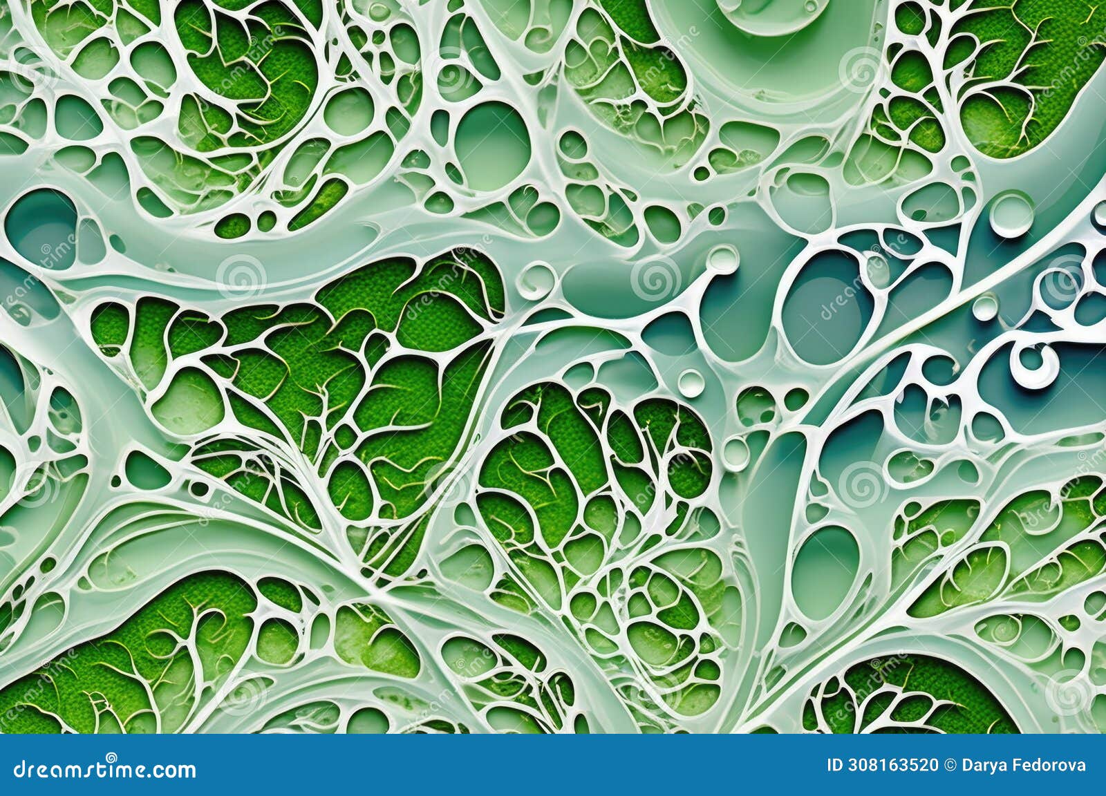 Abstract Biomimetic Pattern with Green Spherical Structures Stock Photo ...