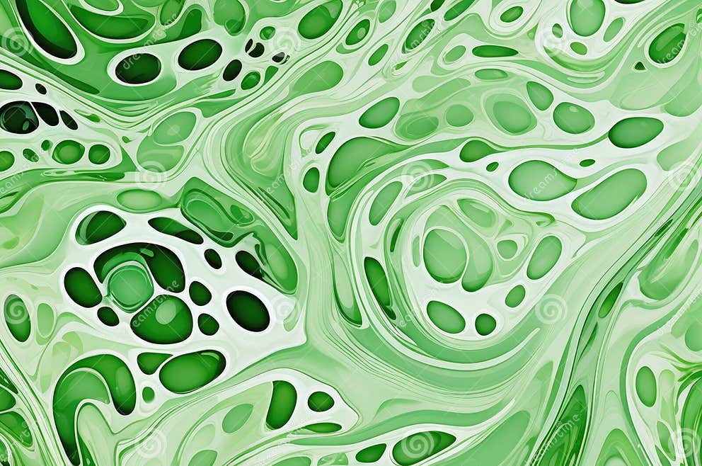 Abstract Biomimetic Pattern with Green Spherical Structures Stock Image ...