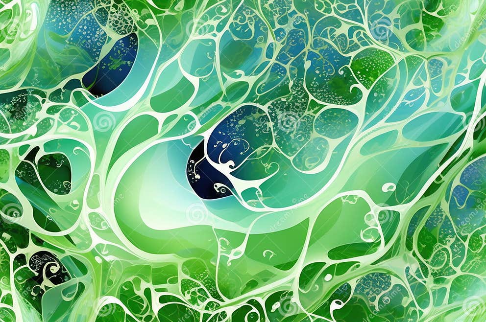 Abstract Biomimetic Pattern with Green Spherical Structures Stock Photo ...