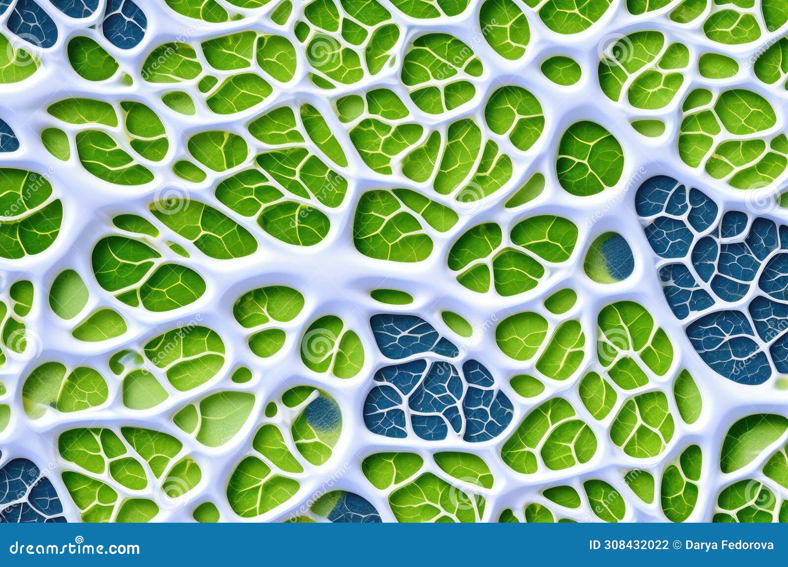 Abstract Biomimetic Pattern with Green Spherical Structures Stock Photo ...