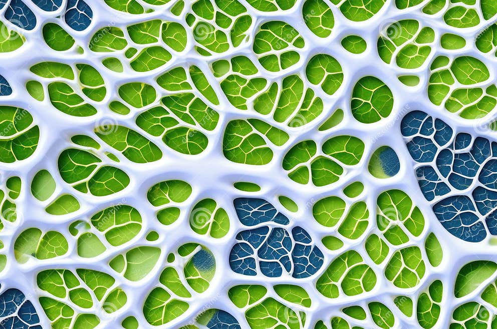 Abstract Biomimetic Pattern with Green Spherical Structures Stock Photo ...