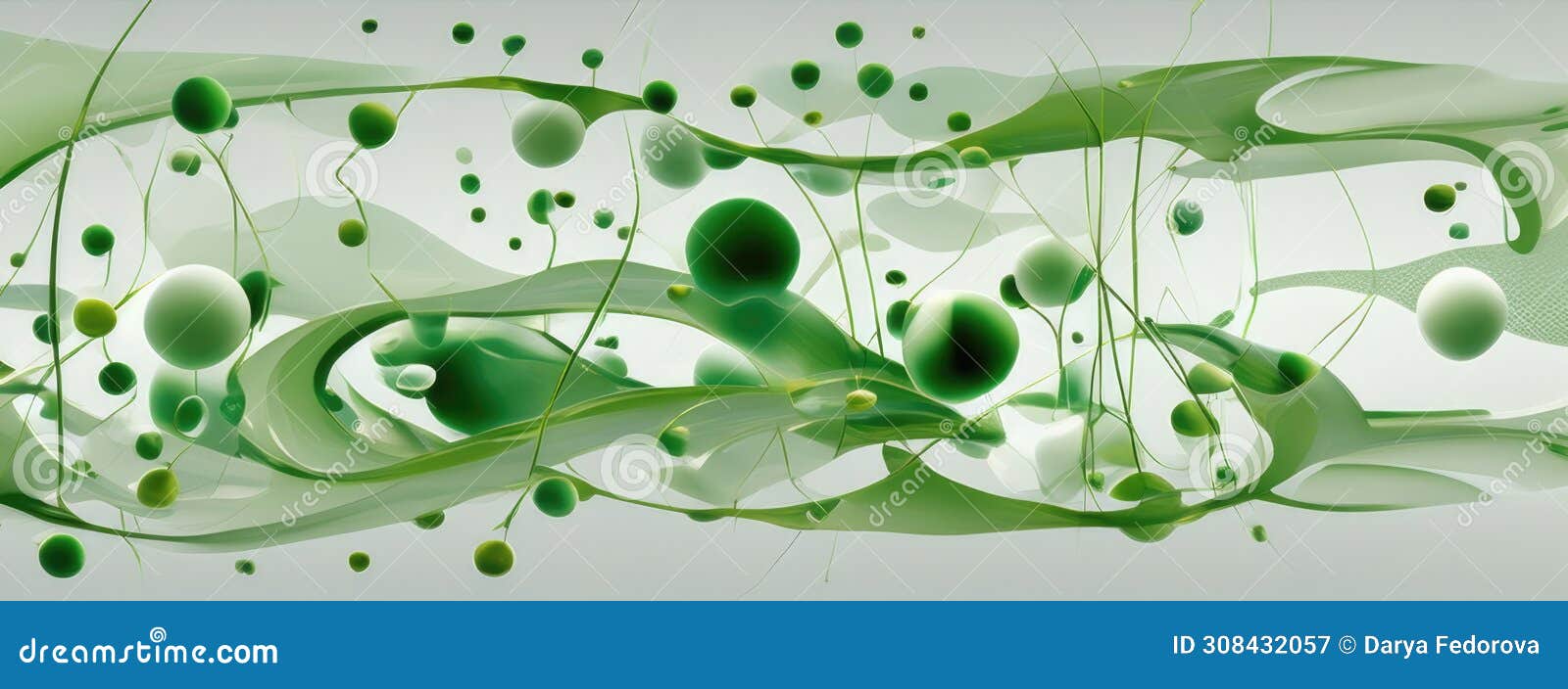 Abstract Biomimetic Pattern with Green Spherical Structures Stock ...