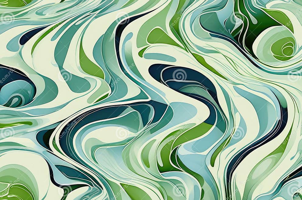 Abstract Biomimetic Pattern with Green Spherical Structures Stock Image ...