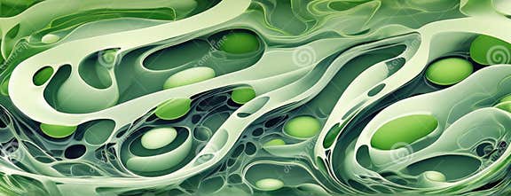 Abstract Biomimetic Pattern with Green Spherical Structures Stock Photo ...
