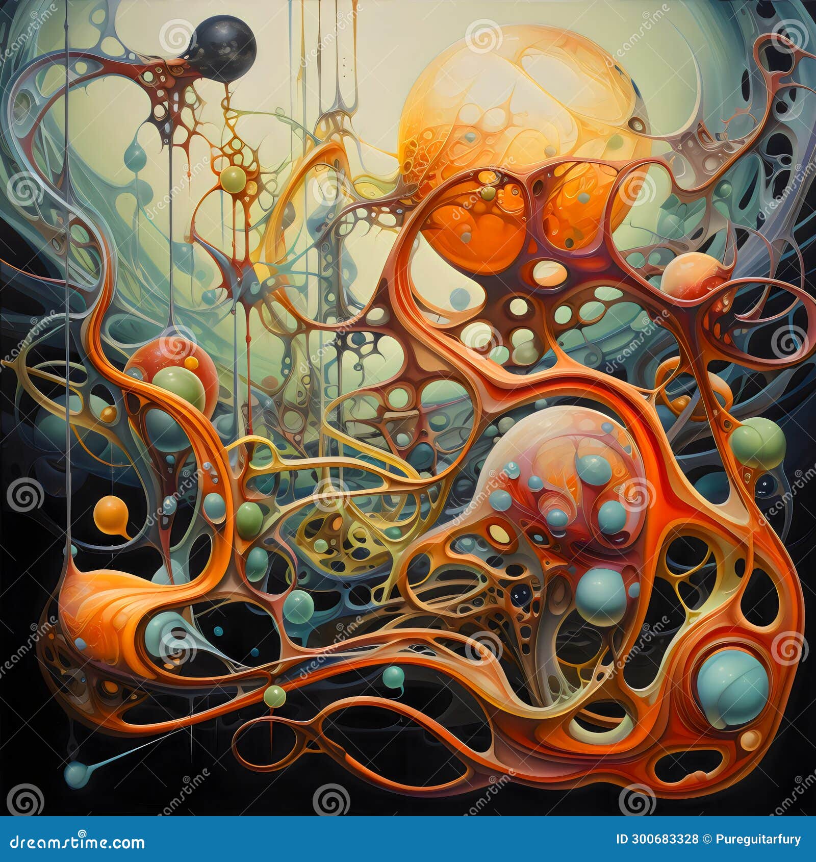 Abstract Biomorphic Waves With Bubbles Stock Photography ...