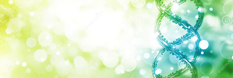 Abstract Biotechnology Background with 3D DNA Double Helix, Genetic ...