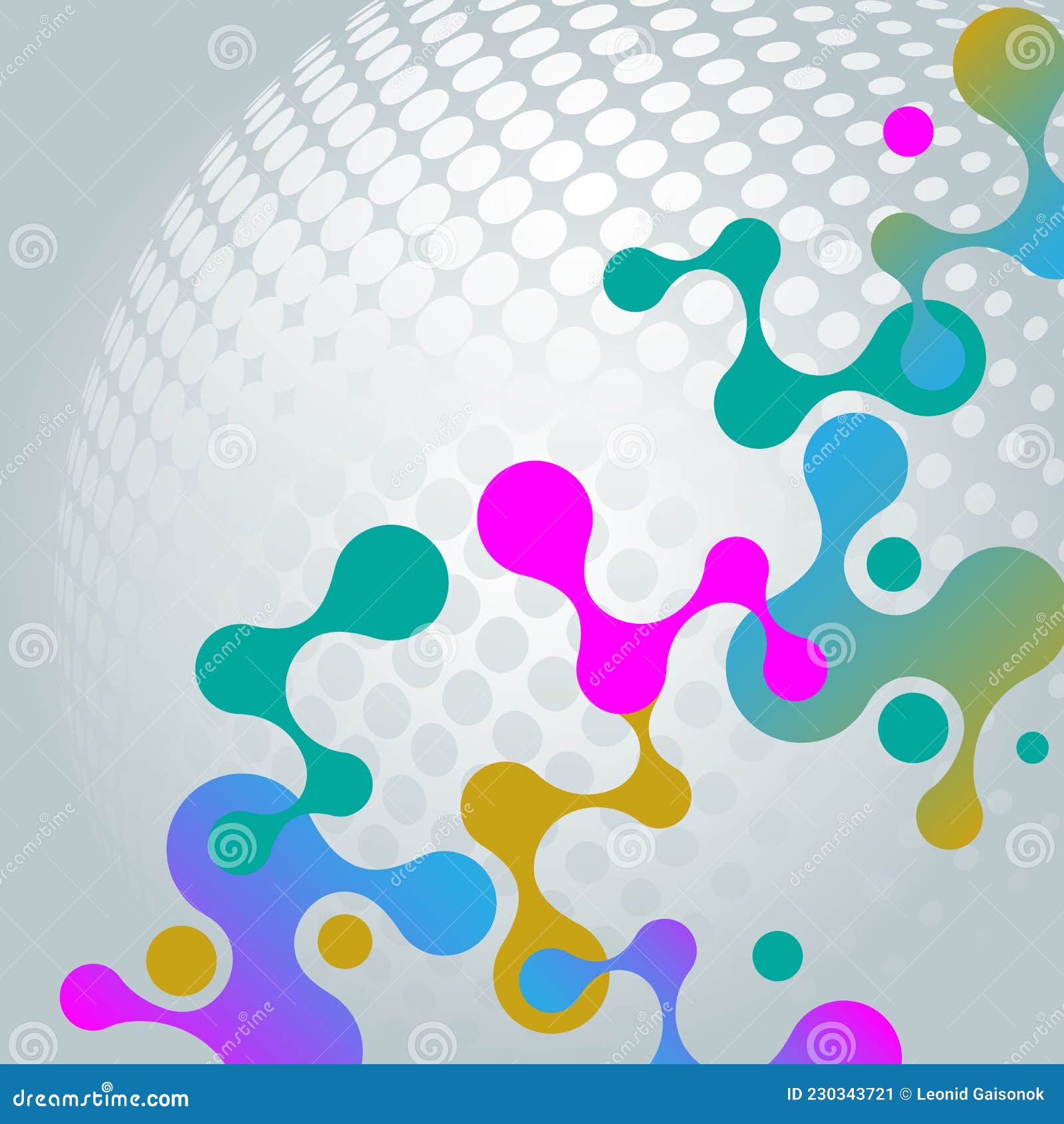 Abstract Biotechnology Concept for Concept Design. Molecular Structure ...