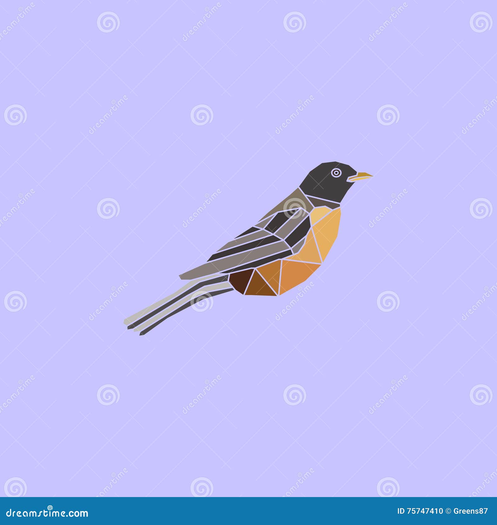 Abstract bird icon stock vector. Illustration of colorful - 75747410