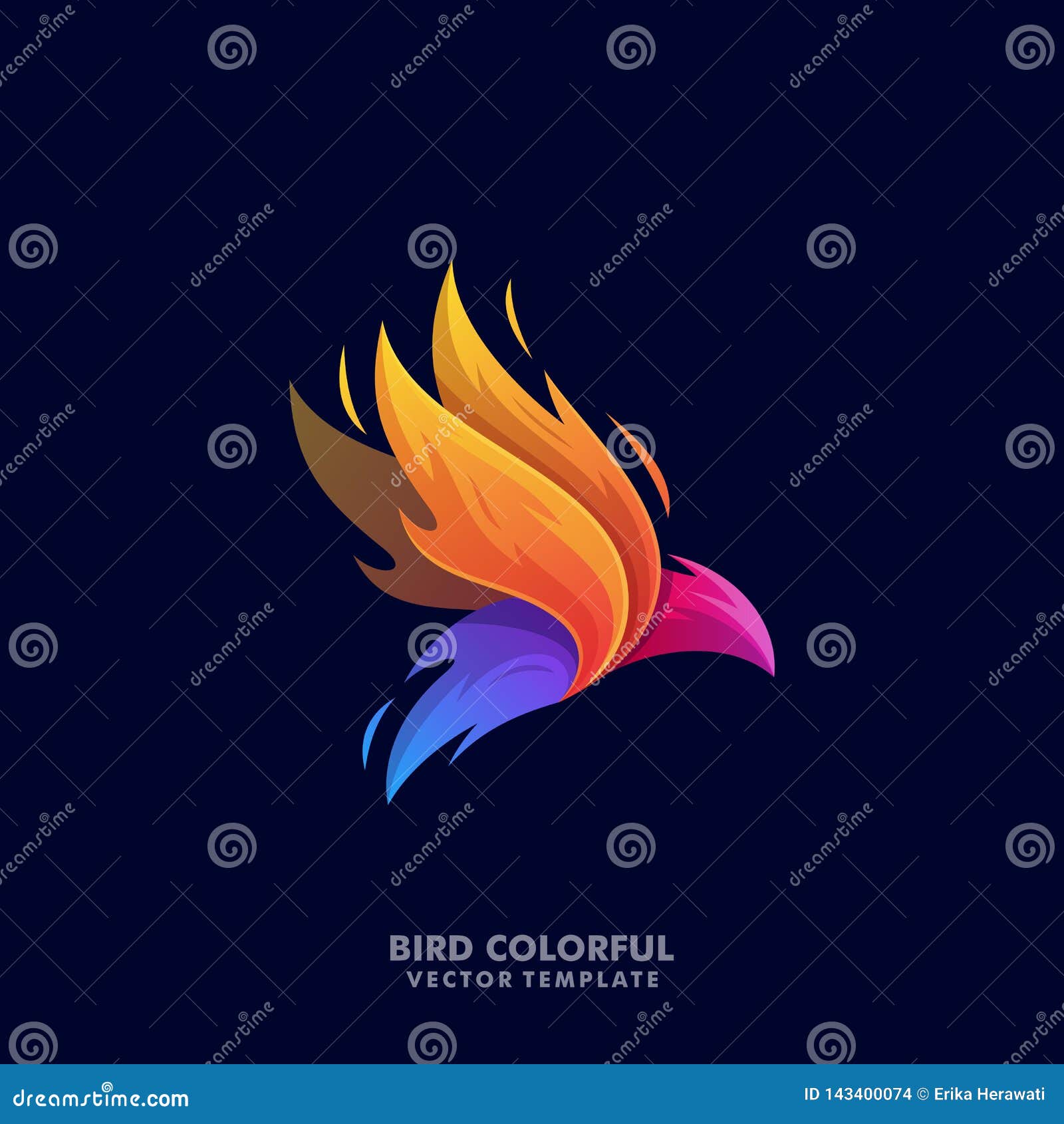 Abstract Bird Illustration Vector Template Stock Vector - Illustration ...