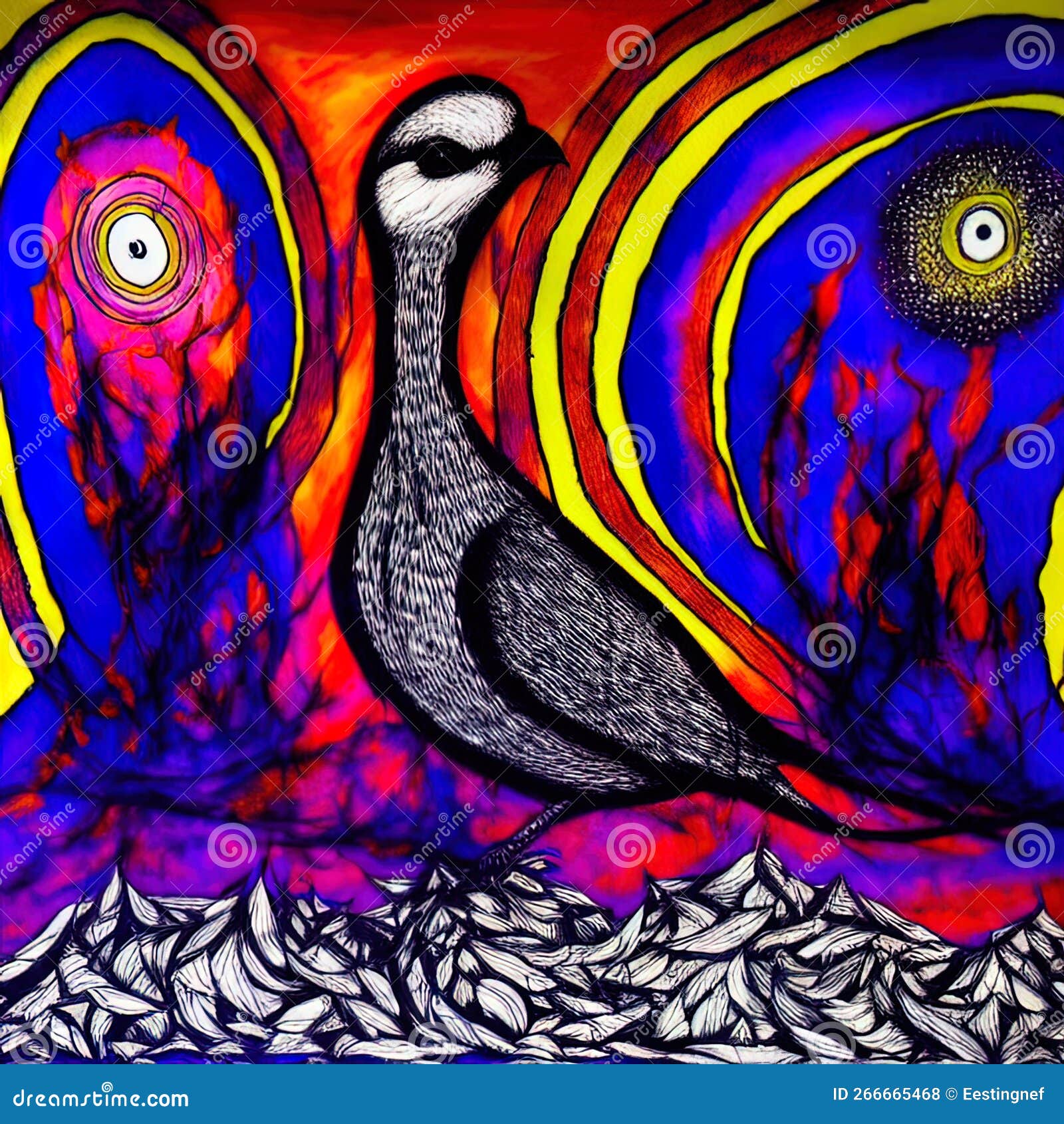 Abstract Bird, Impressionism Animal, Digital Illustration Stock ...