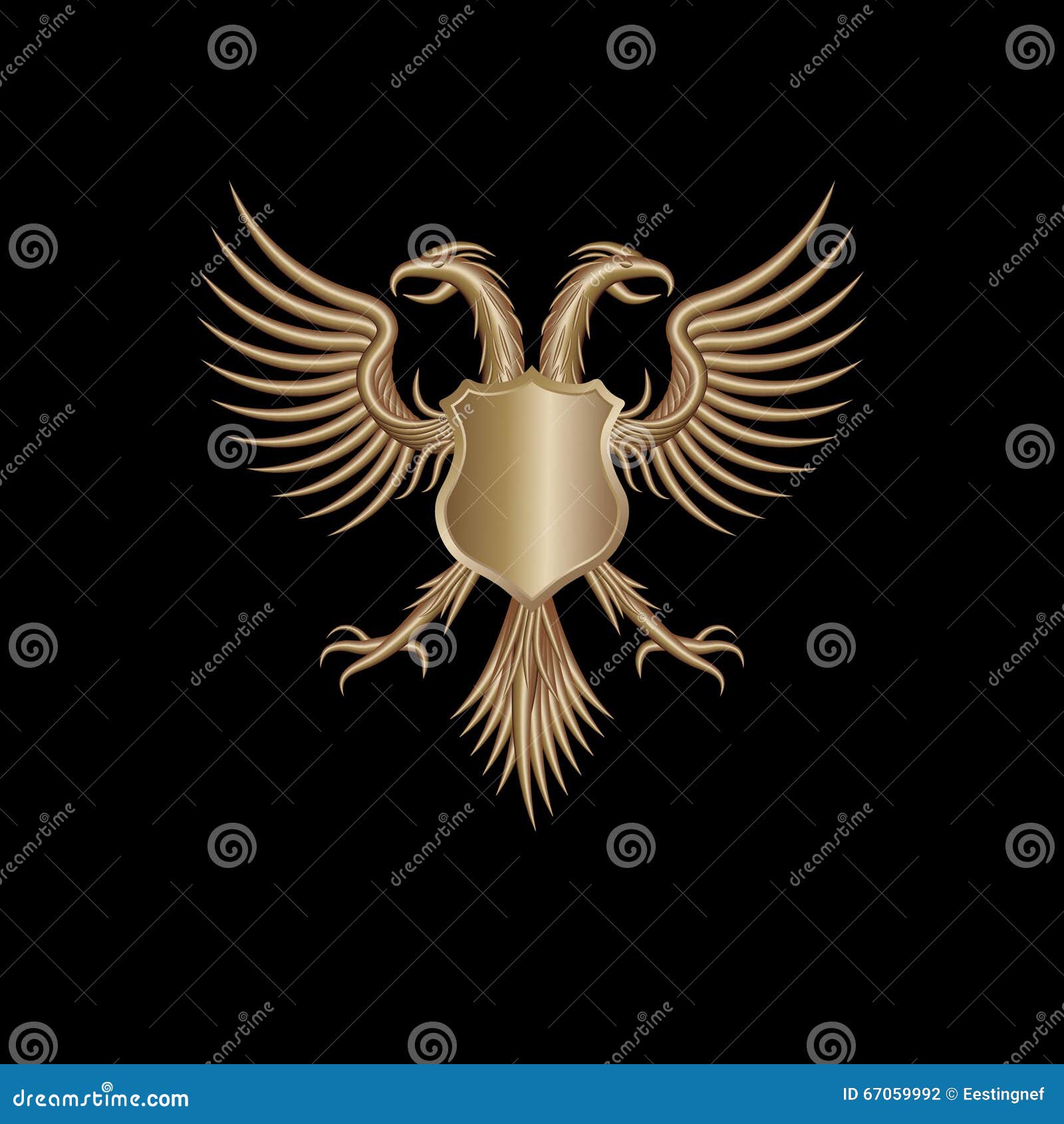 Abstract Bird Isolated with Shield Stock Vector - Illustration of eagle ...
