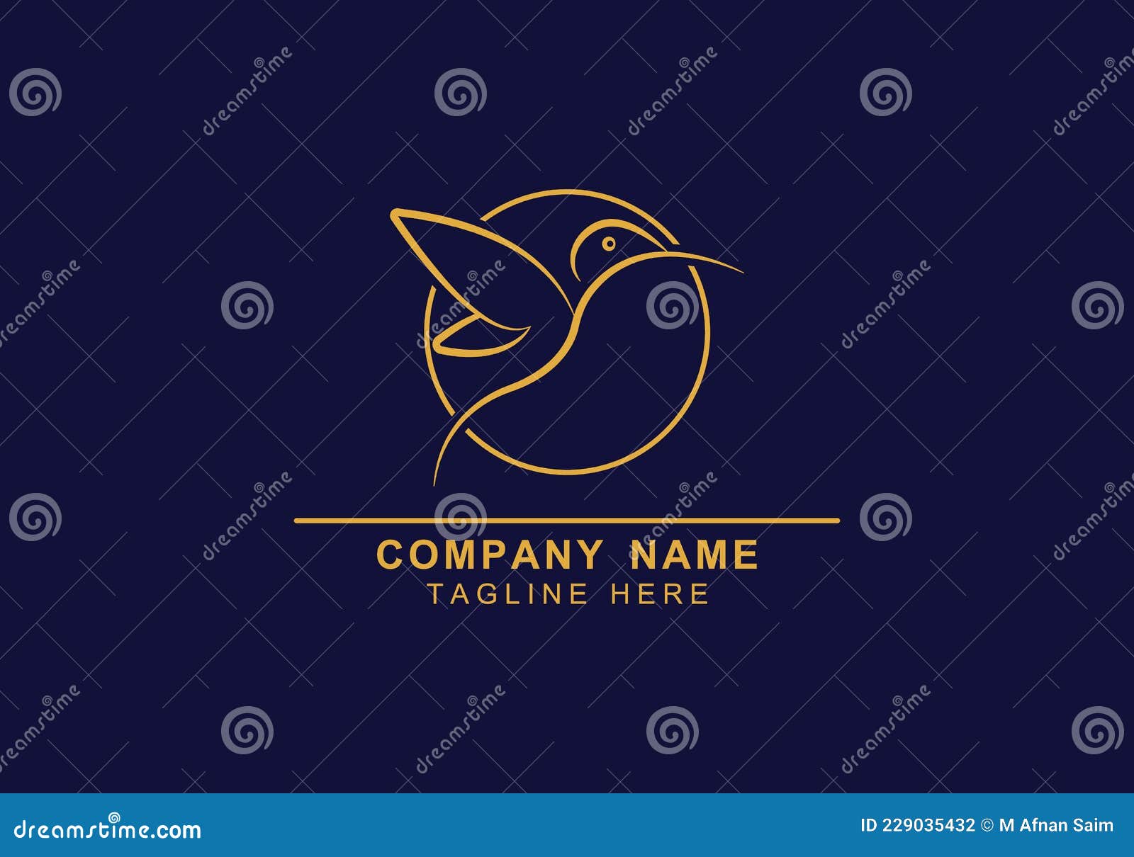 Abstract Bird Logo in Circle Outline Style Stock Vector - Illustration ...