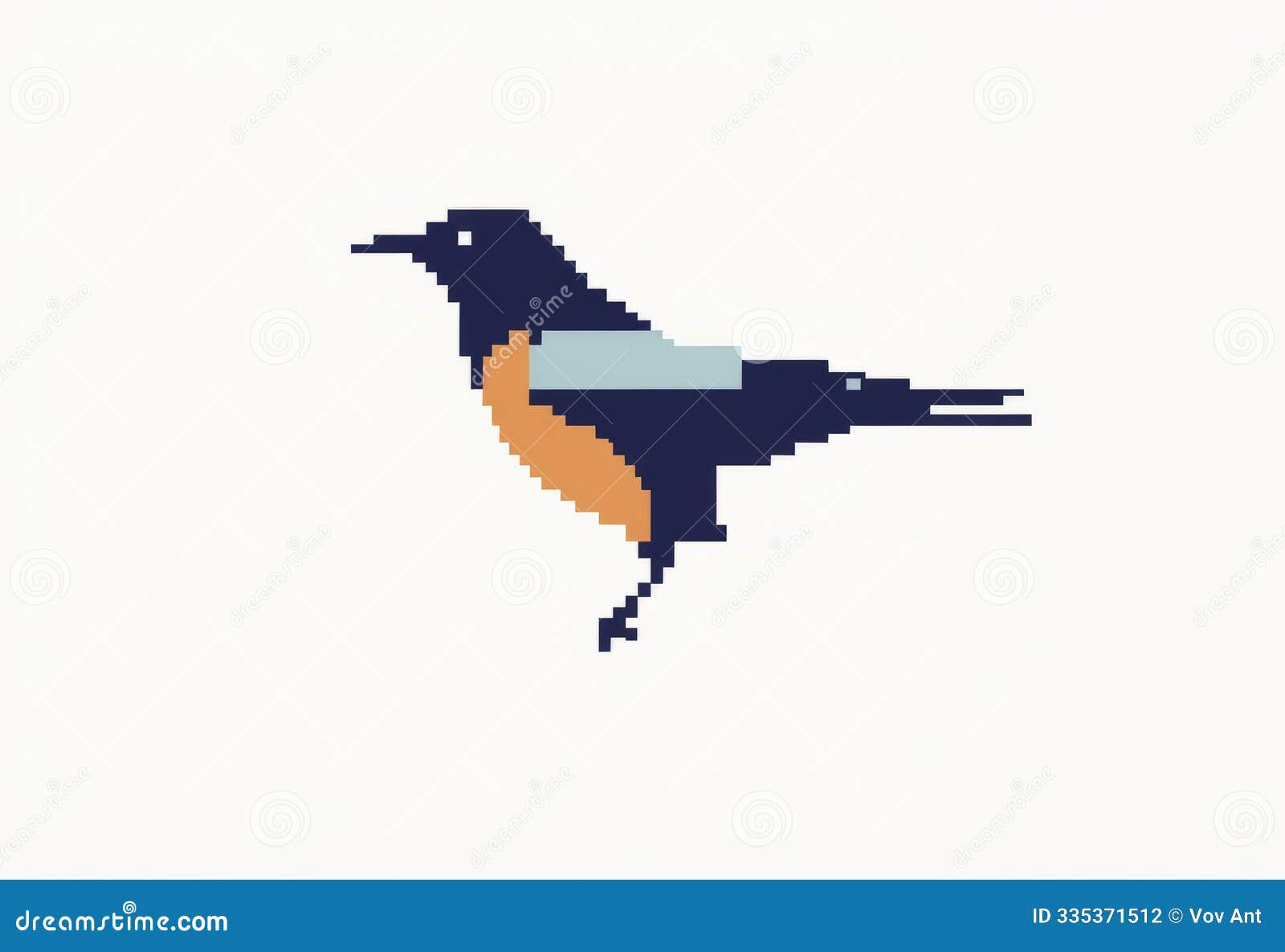 Abstract Bird Pixel Art a Minimalistic Pixel Art Image Exploring Stock ...