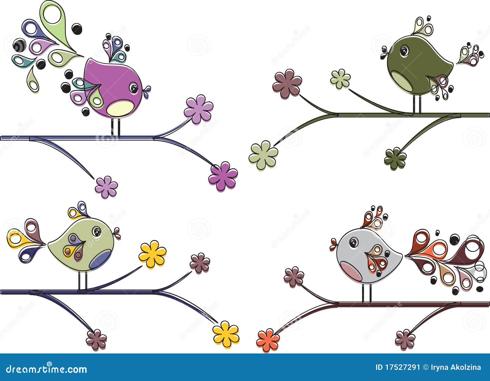 Abstract with birds stock vector. Illustration of green - 17527291