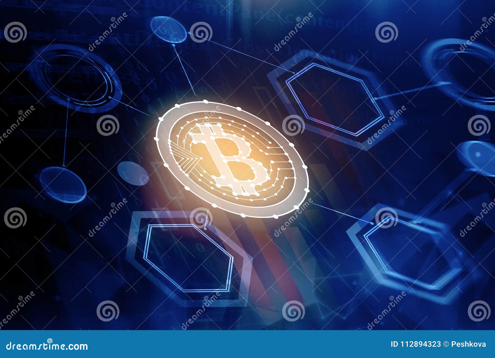 Abstract Bitcoin Background Stock Image - Image of crypto, financial ...