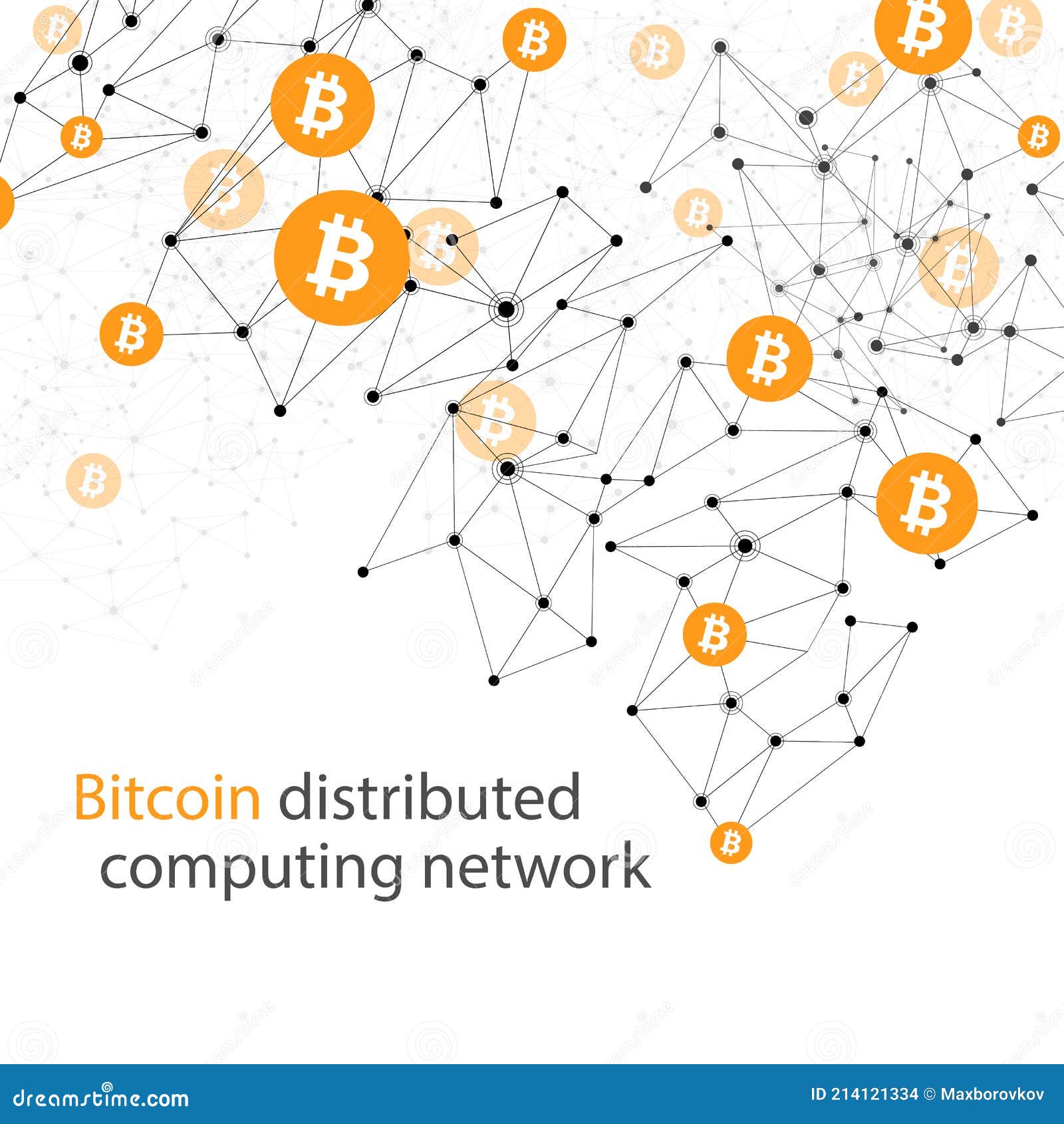 Abstract Bitcoin Cryptocurrency Wireframe Mesh Background Stock Vector ...