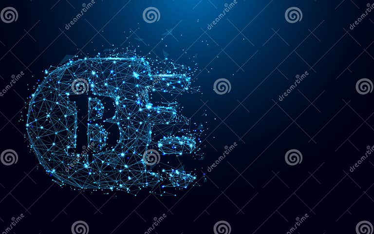 Abstract Bitcoin Form Lines and Triangles, Point Connecting Network on ...
