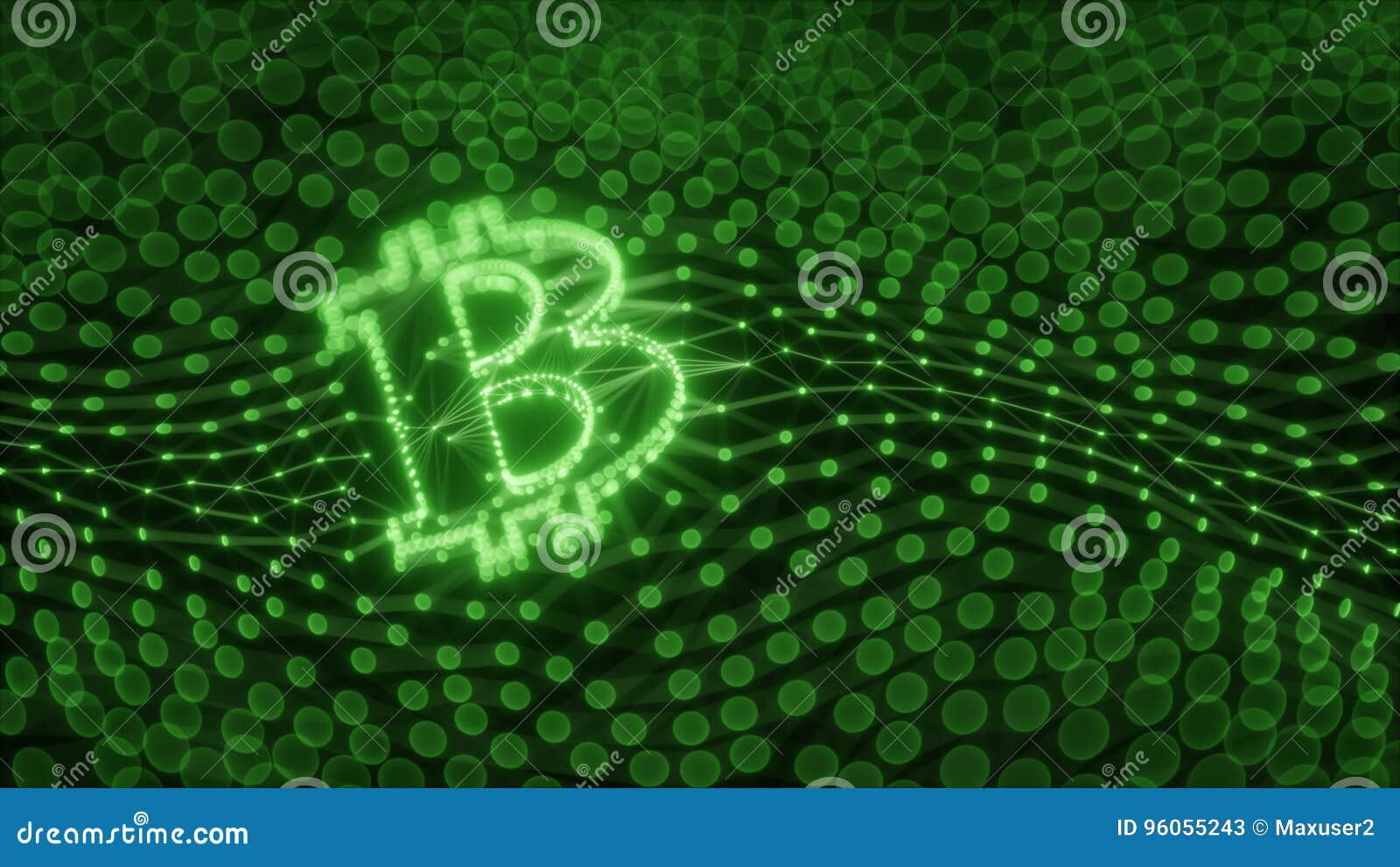 Abstract Bitcoin Sign Built As an Array of Transactions in Blockchain ...