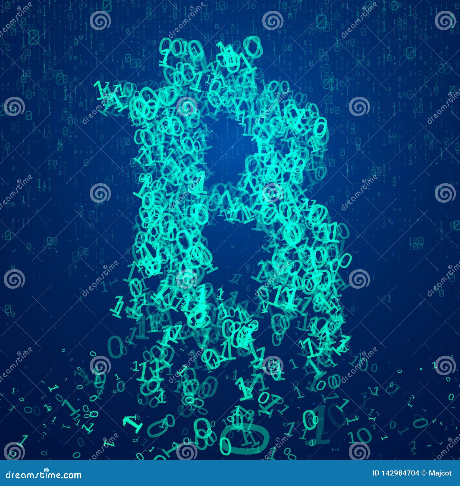 Abstract Bitcoin Visualization Stock Vector - Illustration of binary ...
