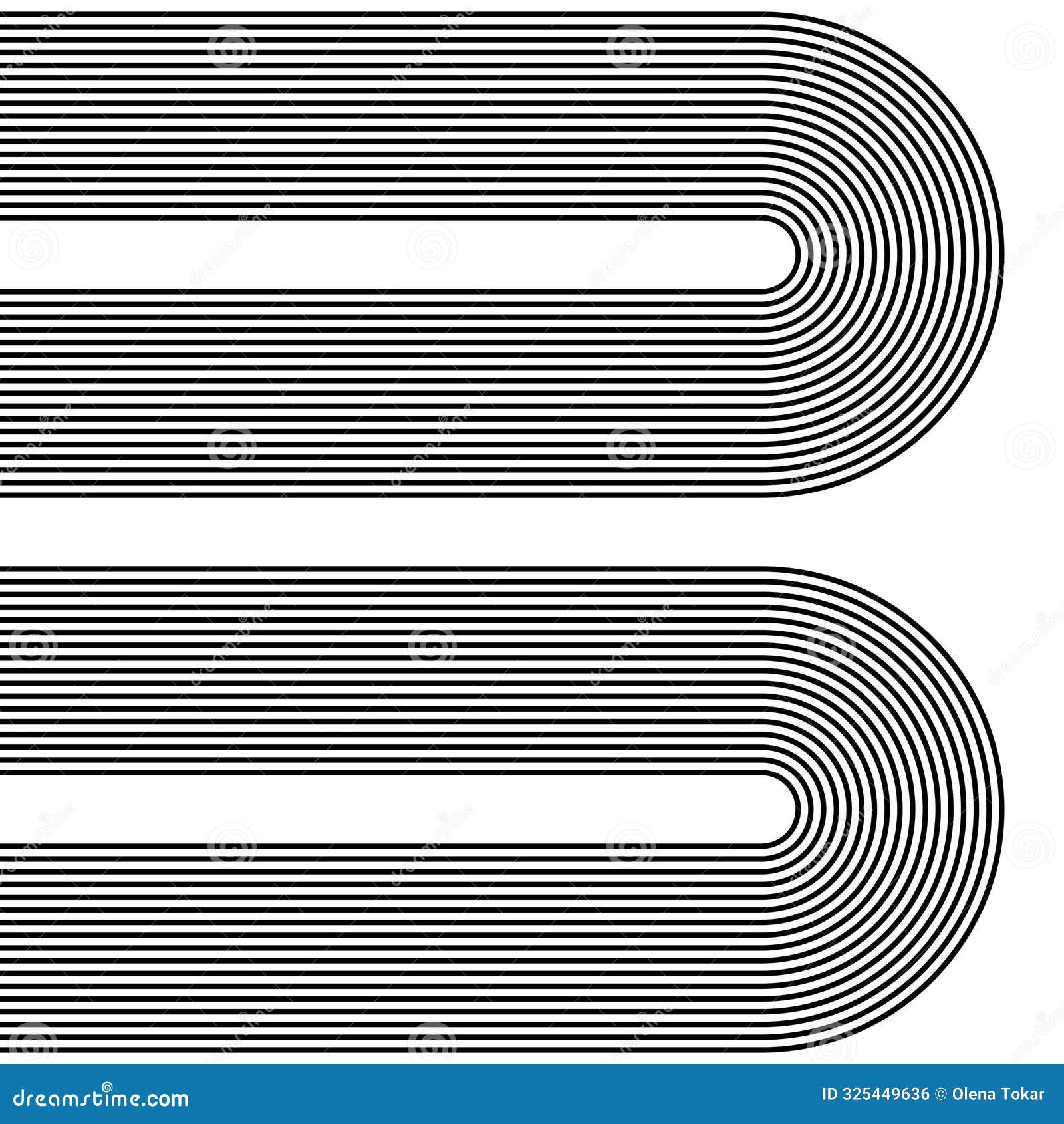 Abstract Black Arc Lines on White Background, Linear Swirls Path Vector ...