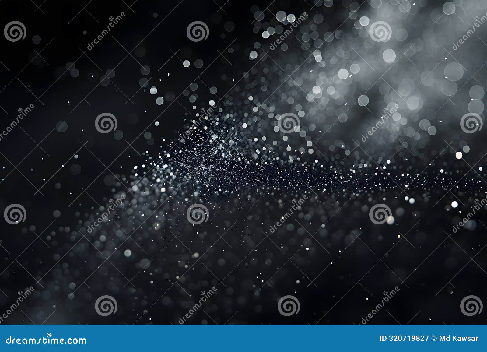 Abstract Black Background with Glimmering Dust Particles Stock ...