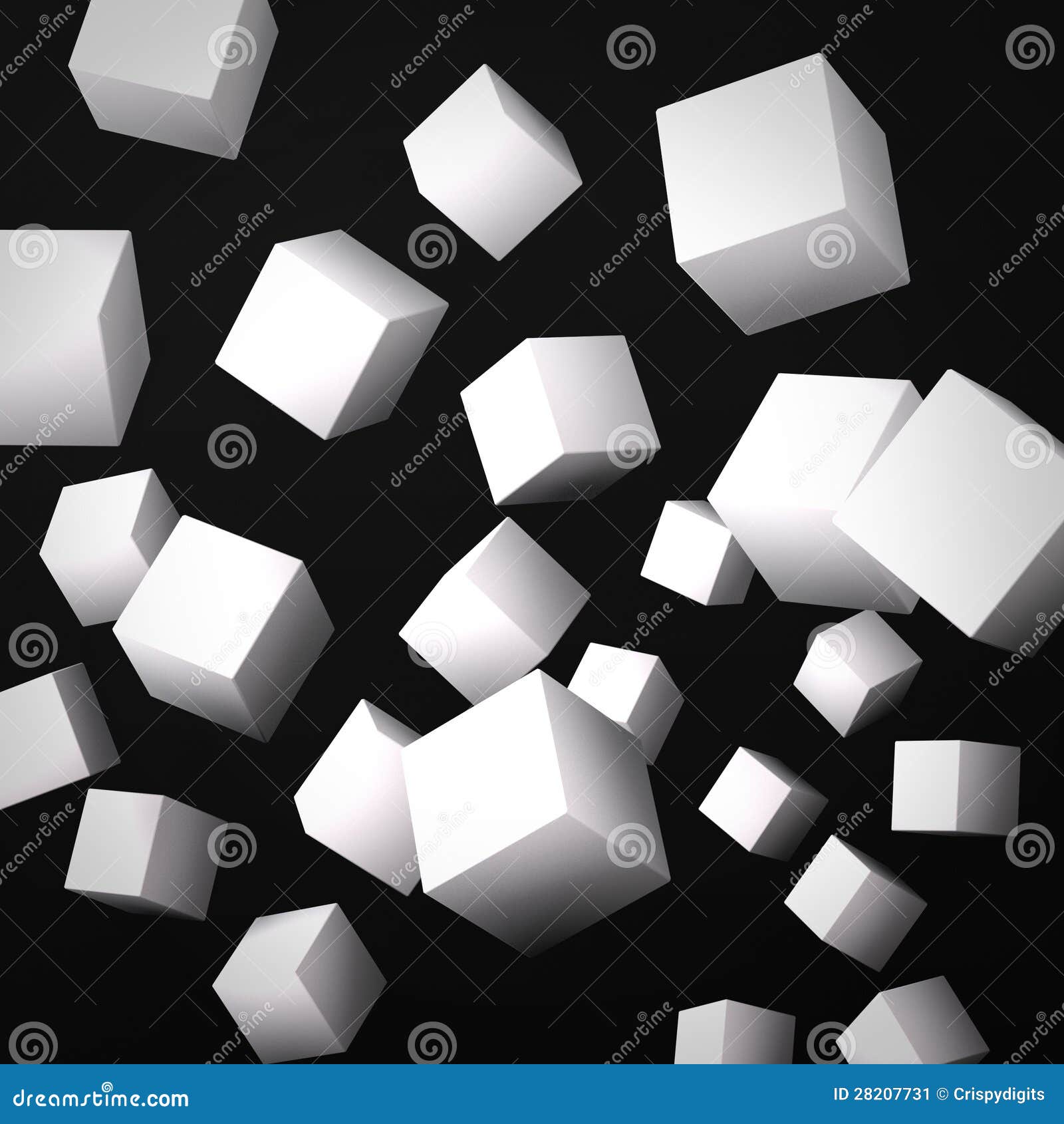 Abstract Black Background Made of White Cubes Stock Illustration ...