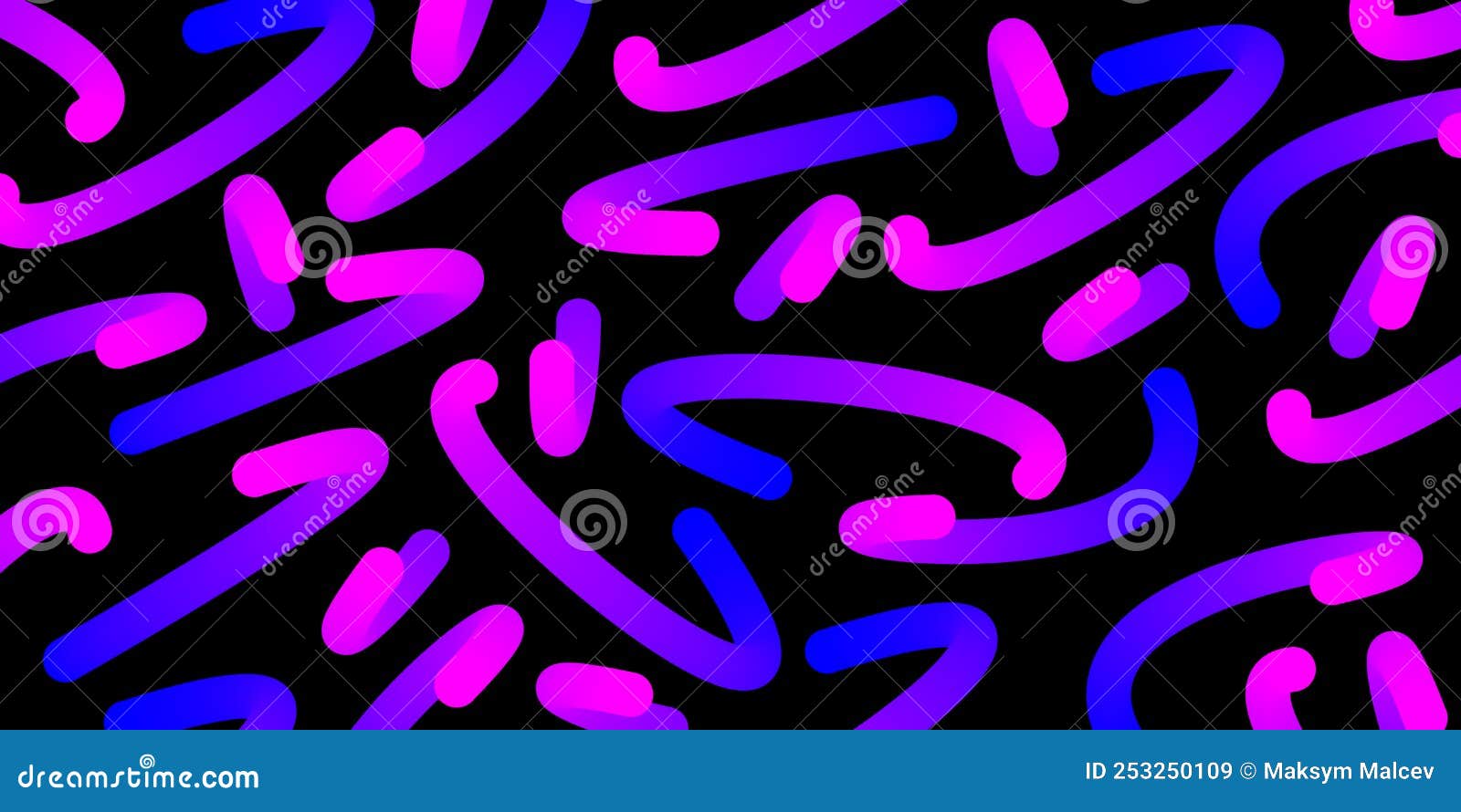 Abstract Black Background with Neon Gradient Curved Lines. Modern ...